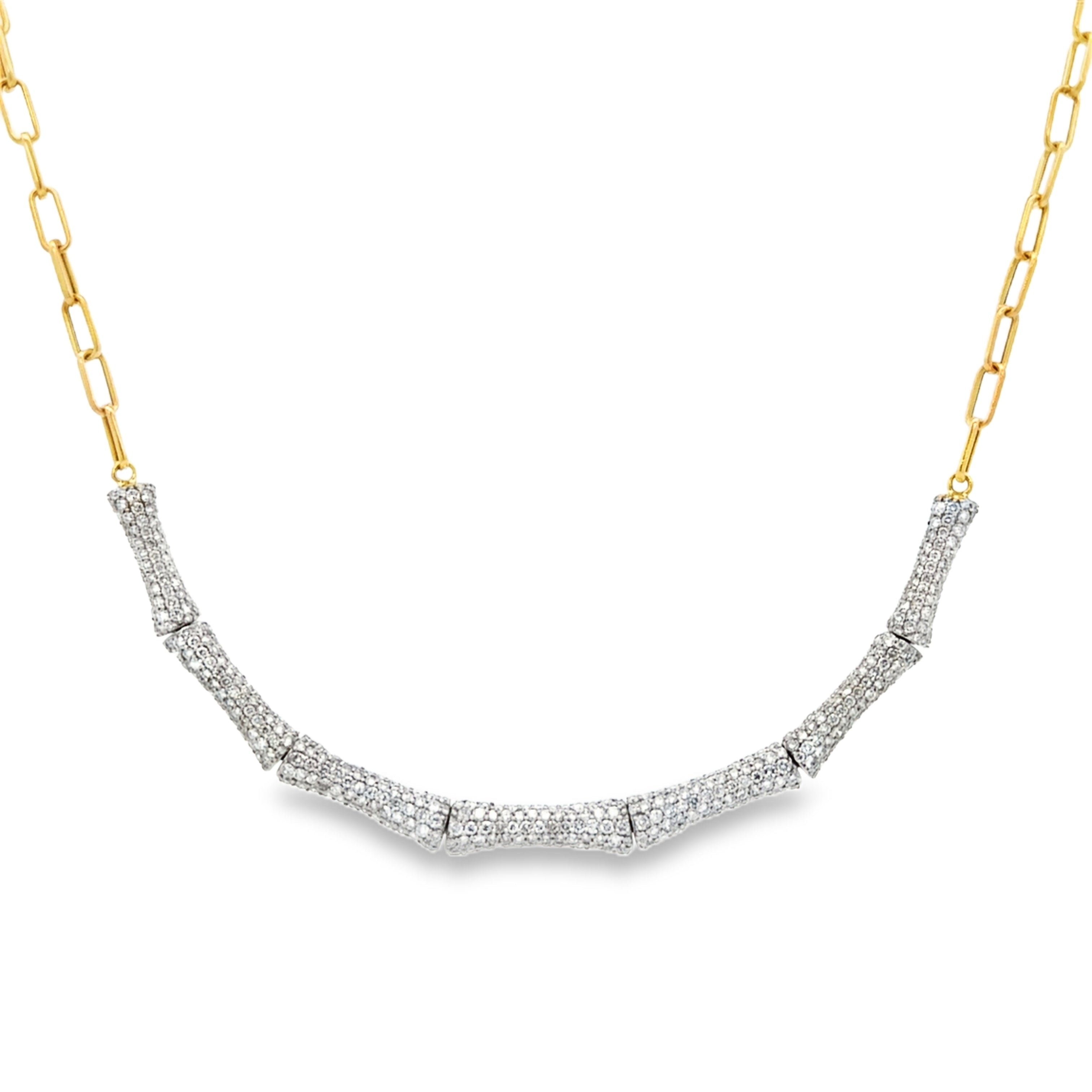 Diamond Bars Necklace On Paperclip Chain – PK Hart
